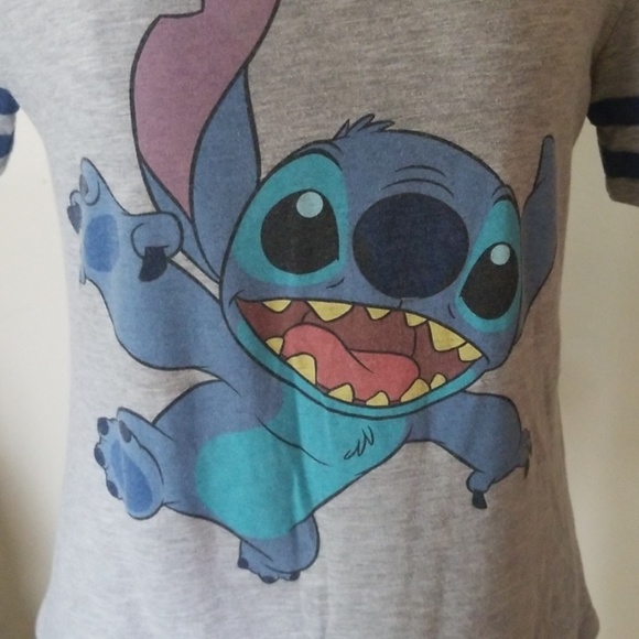 Disney | Tops | Disney Stitch Gray Tee Size S Juniors | Poshmark